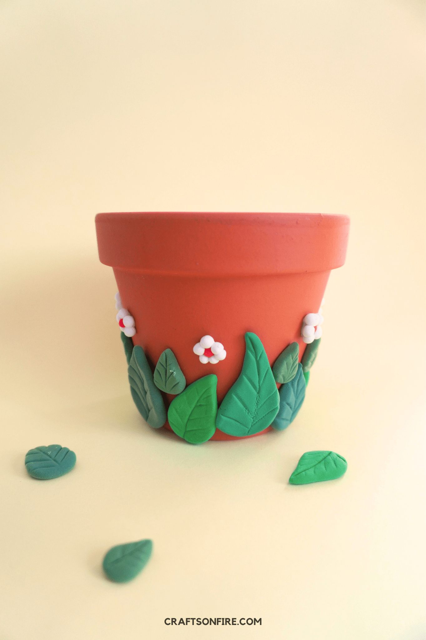 How To Decorate Flower Pots Using Air Dry Clay - Craftsonfire