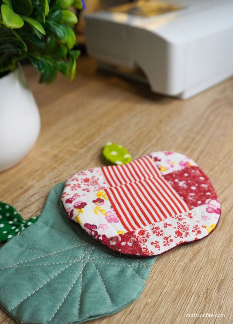 DIY Apple Coaster (Sewing Guide) - Craftsonfire