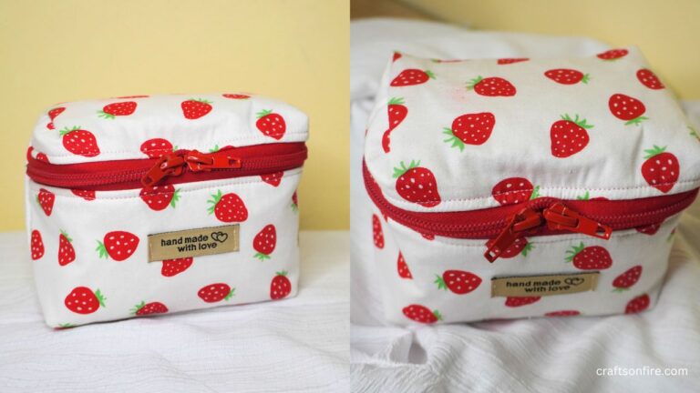 Strawberry Zipper Pouch: Step-By-Step Sewing Guide - Craftsonfire