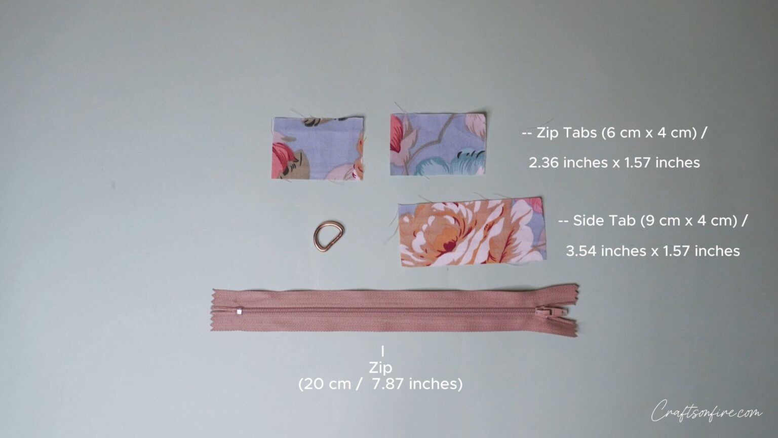 DIY Zipper Pouch With Zipper Tabs - Craftsonfire