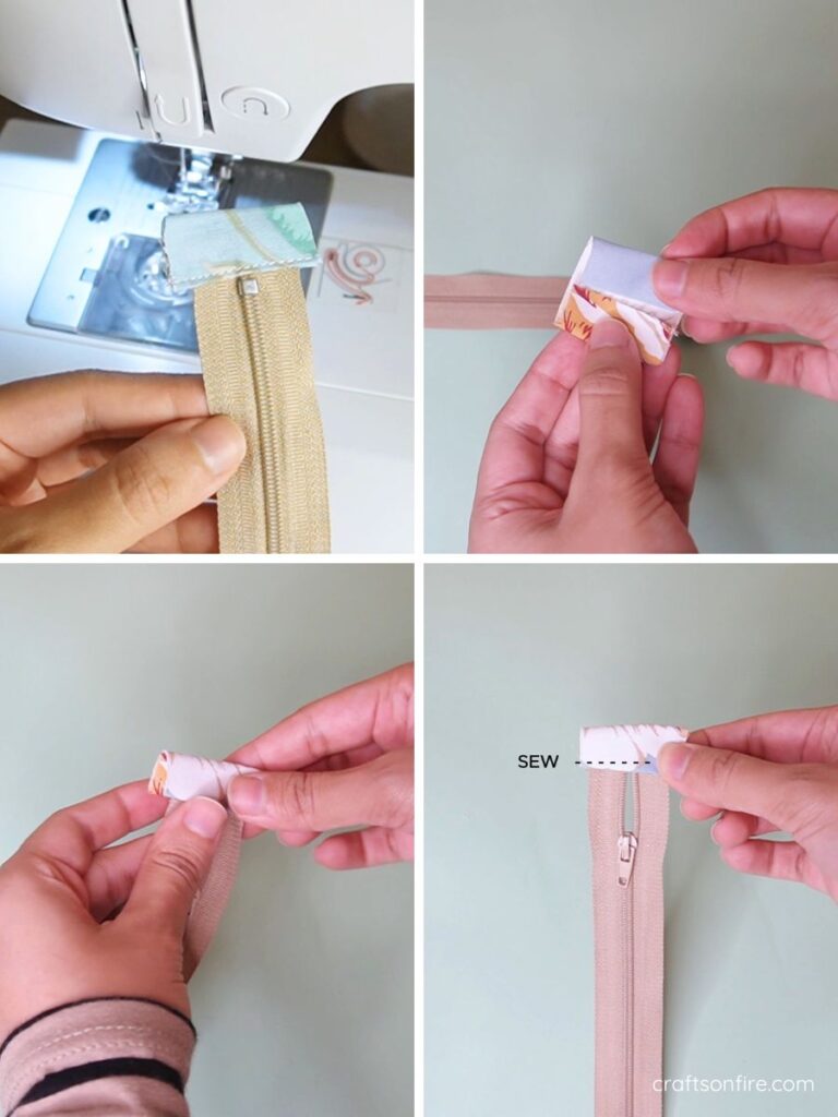 DIY Zipper Pouch With Zipper Tabs - Craftsonfire
