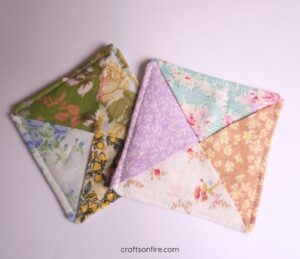 DIY Patchwork Folded Coaster (Sewing tutorial) - Craftsonfire
